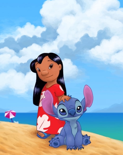 Lilo And Stitch Enjoying Paint By Numbers - Painting By Numbers
